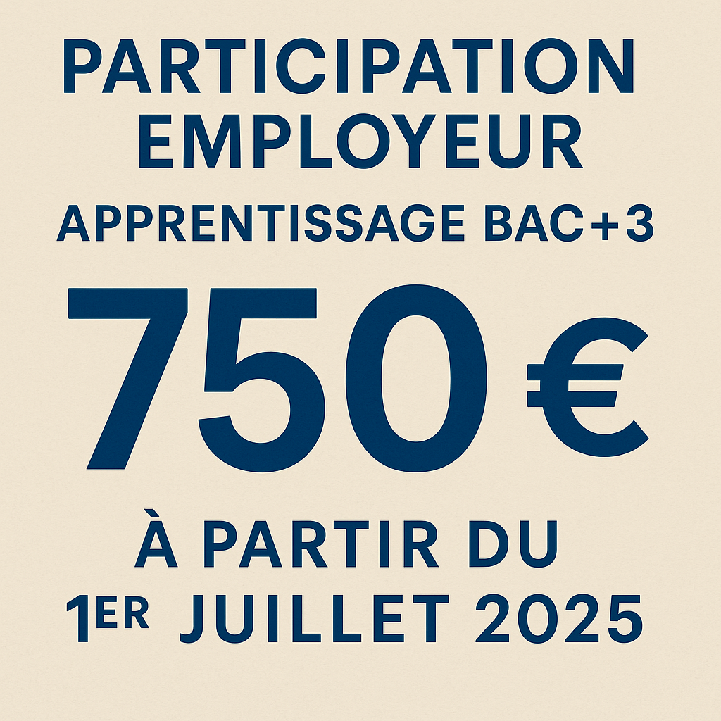 Apprentissage Bac+3 et plus : participation obligatoire de 750 € pour l’employeur à partir de ...